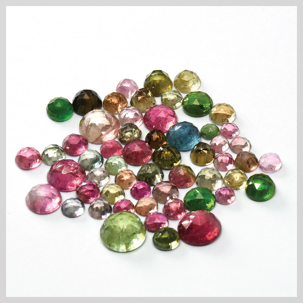 Stunning Round Rose Cut Tourmalines in Mixed Sizes - Jeweler's Bazaar