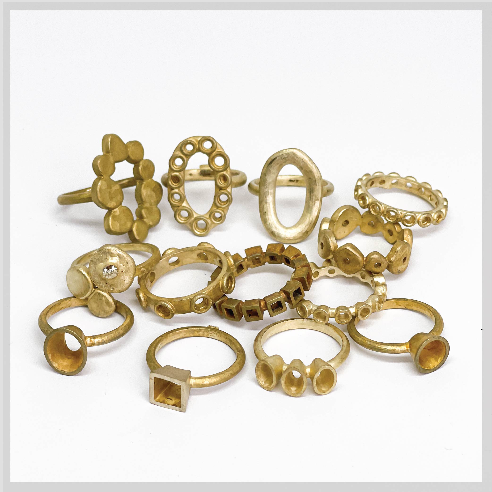 Brass Stone Setting Practice Ring Set - Jeweler's Bazaar
