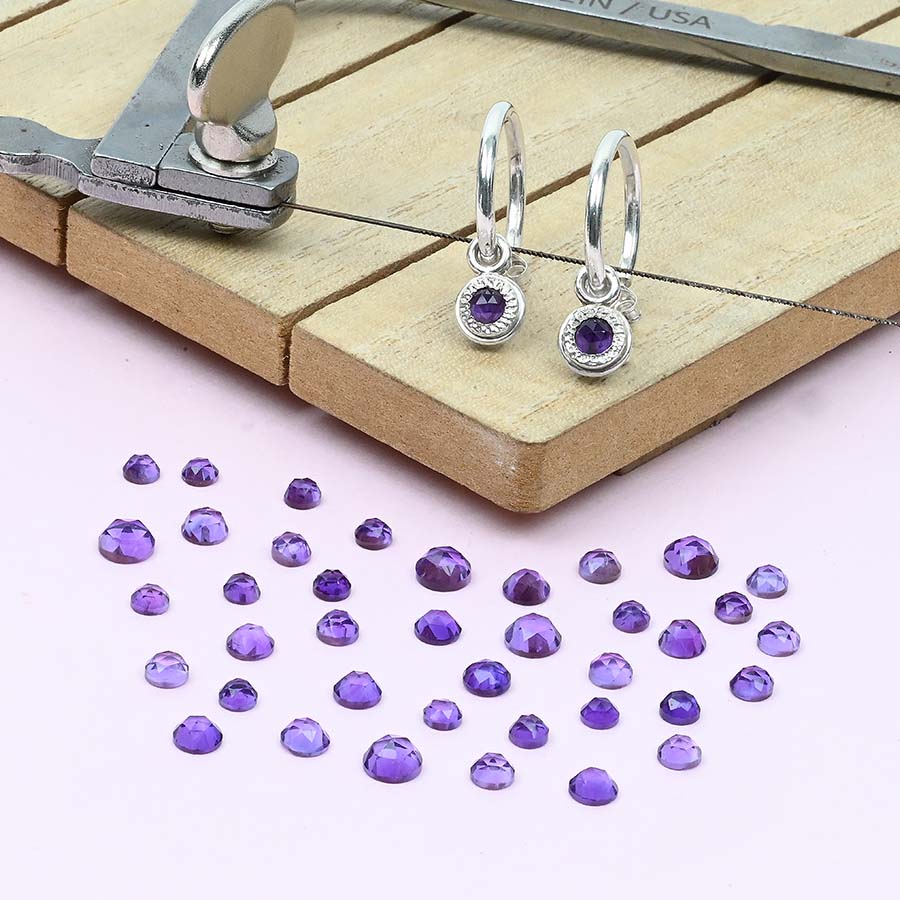 Amethyst Rose Cut Gemstones (Round) 4-6mm - Jeweler's Bazaar