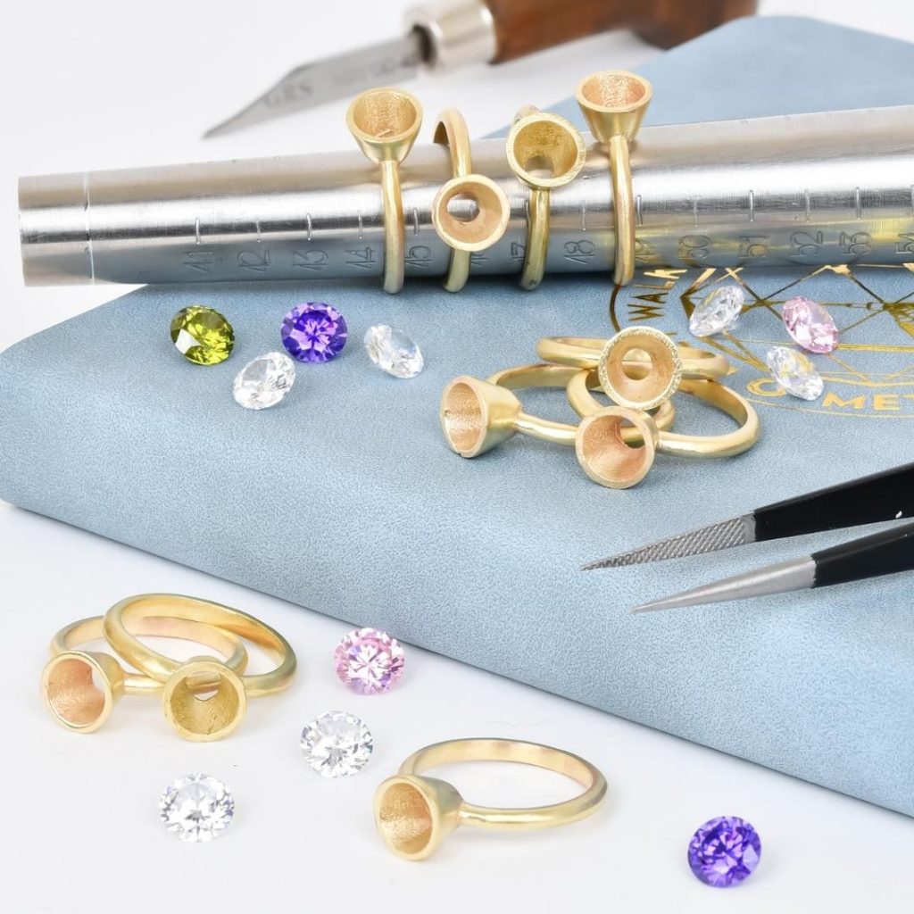 Round Bezel Setting Practice Rings With Stones - Jeweler's Bazaar