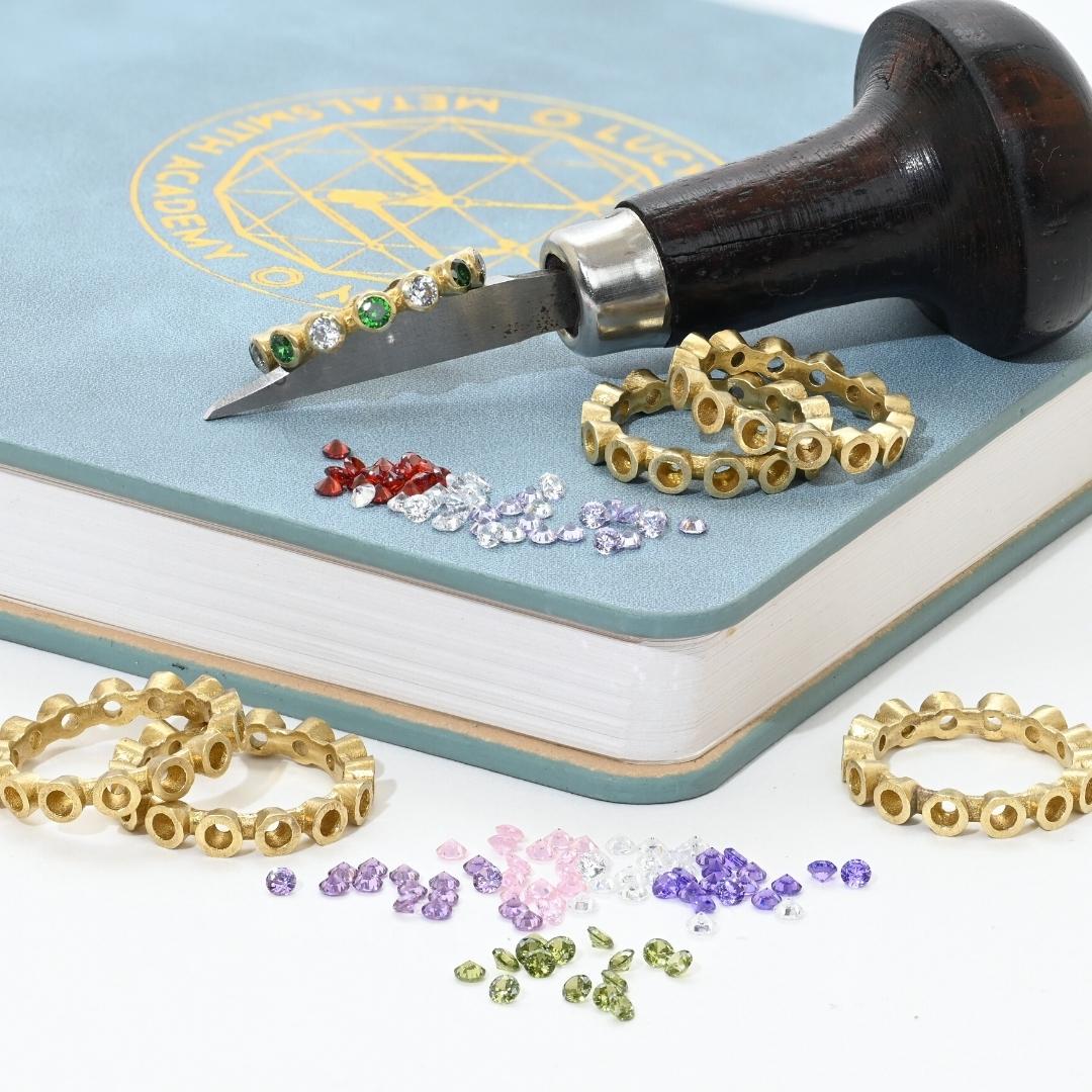 Tube Setting Practice Rings With Stones - Jeweler's Bazaar