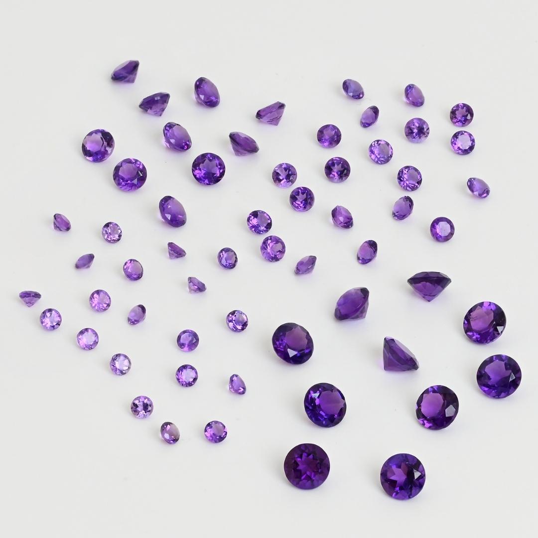 Round Brilliant Cut Amethyst Pack (2.5-5mm) - Jeweler's Bazaar