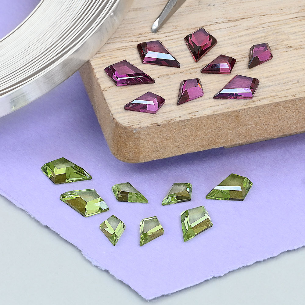 Peridot and Rhodolite Kite Cut Gemstone Collection - Jeweler's Bazaar