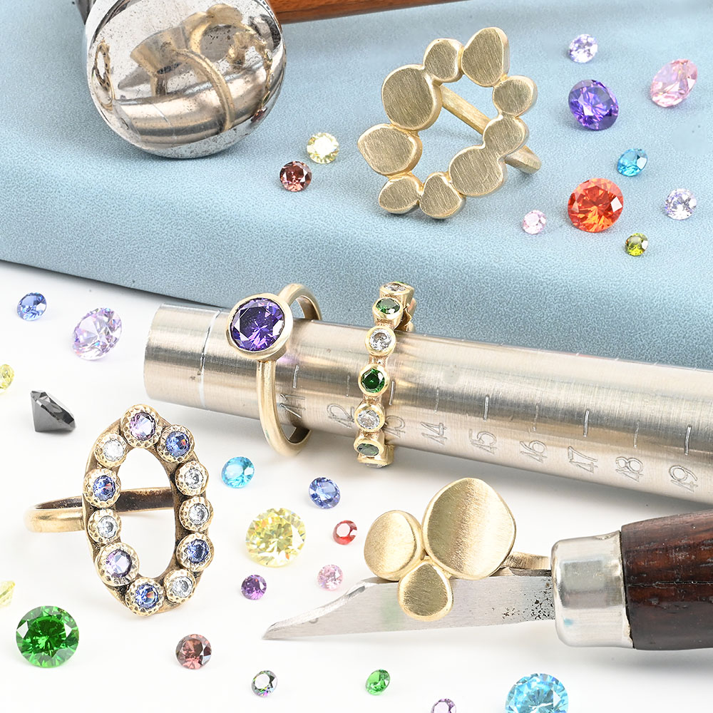 Brass Stone Setting Practice Ring Set - Jeweler's Bazaar