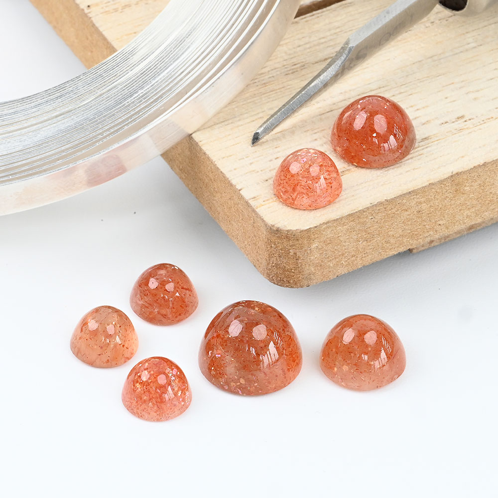 Round Sunstone Cabochons - Jeweler's Bazaar